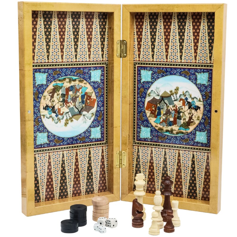 Personalized Oriental Look Backgammon & Storage Chess Board Set - 3in1 ...