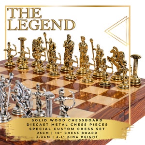 Personalised Chess Set 25cm-10" | Engraving Custom Foldable Travel ...