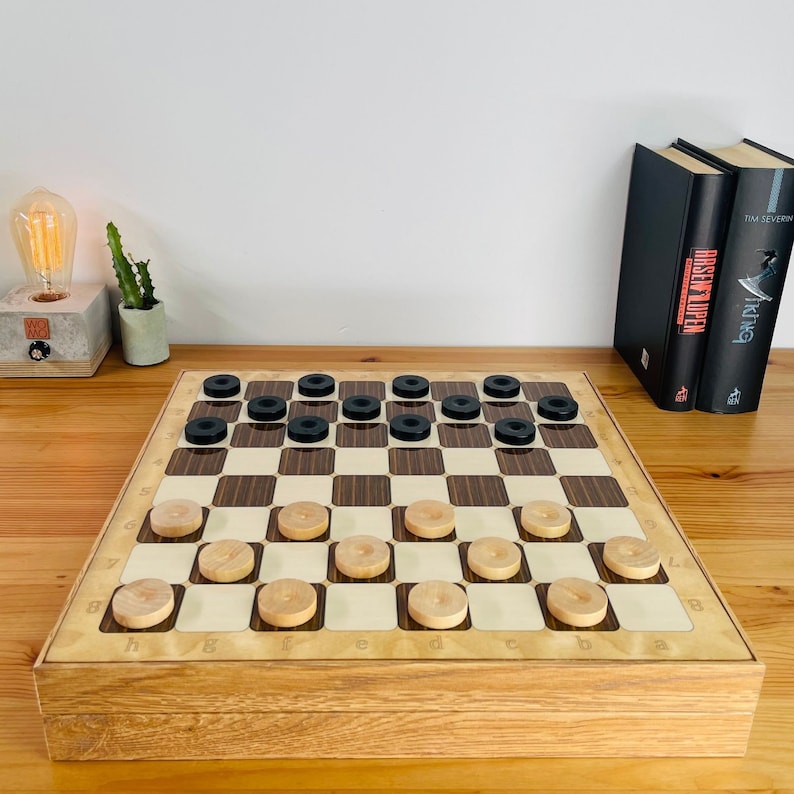 Personalized Wooden Chess Set Checkers With Storage - 3in1 Game | 14 ...