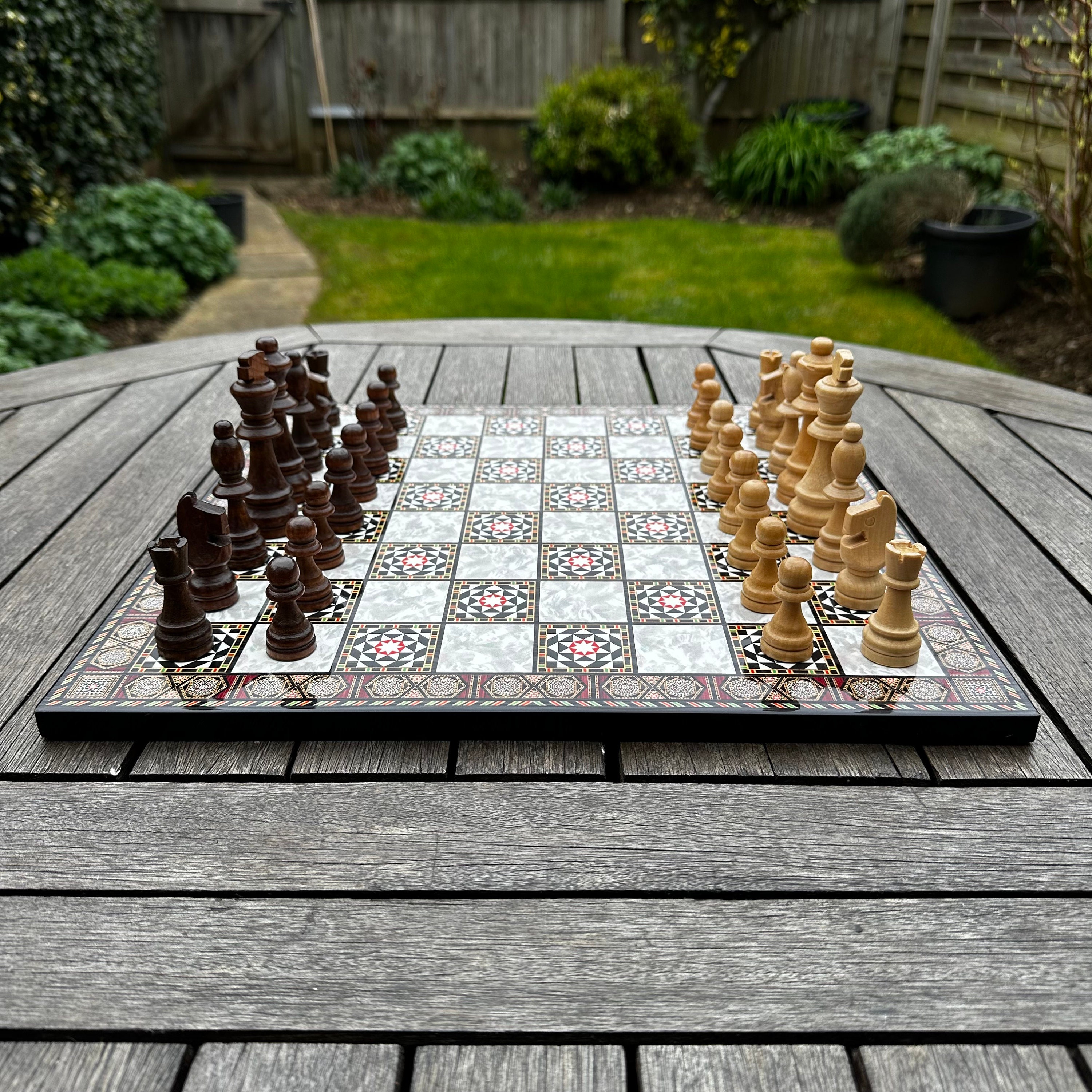 Custom Engraved Chess Board Set | Walnut, Marble, Mosaic Patterns ...