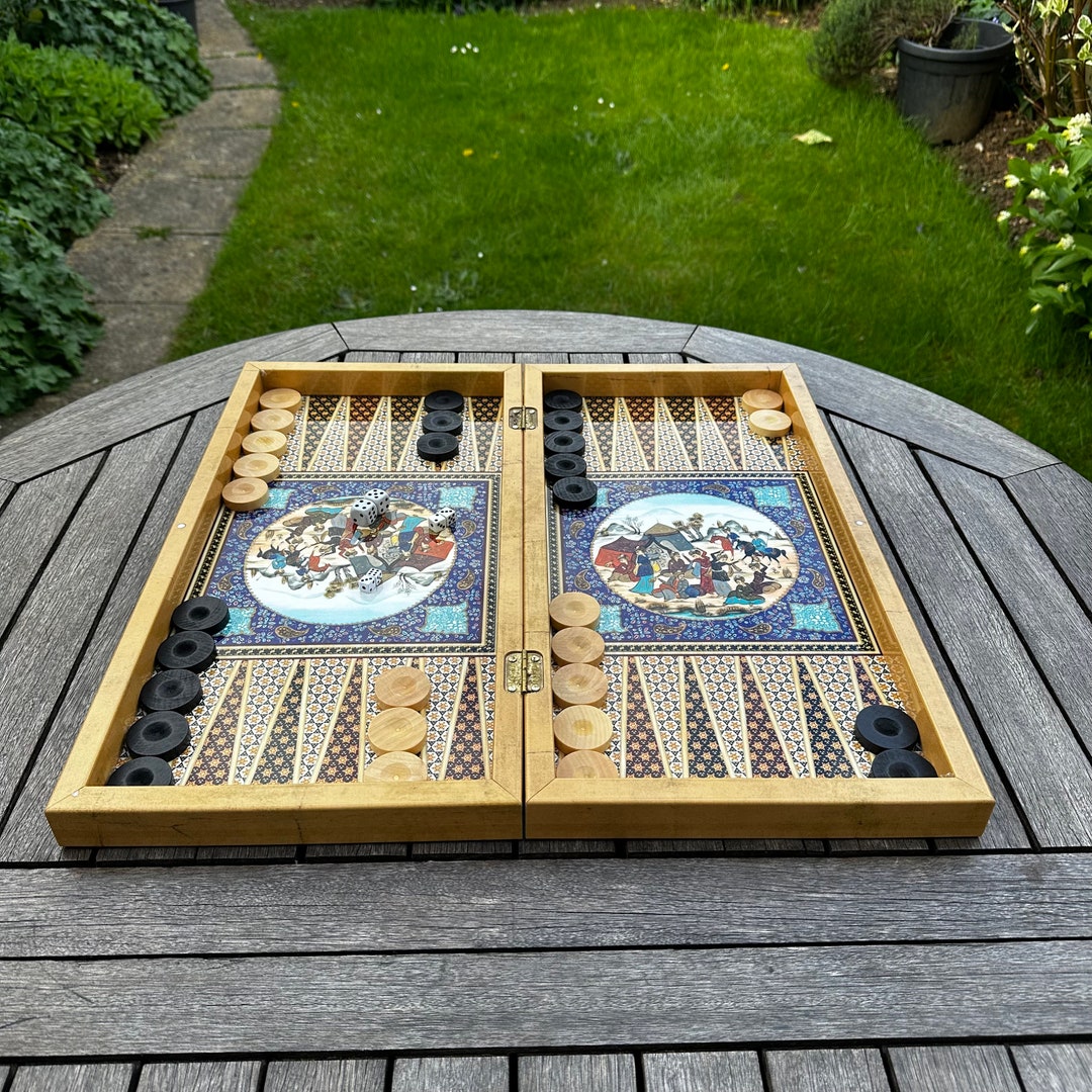 Wooden Backgammon Set | Wooden Storage Chess Set W/ Checkers and Chess ...