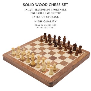 Magnetic Foldable Chess Set With Customised Brass Metal Plate | Solid ...
