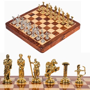 Custom Mythology Metal Chess Set With Storage 25cm-10" | Personalised ...