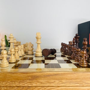 Custom Wooden Storage Chess Board 14”(36CM) | 3in1 Game Set Checkers ...