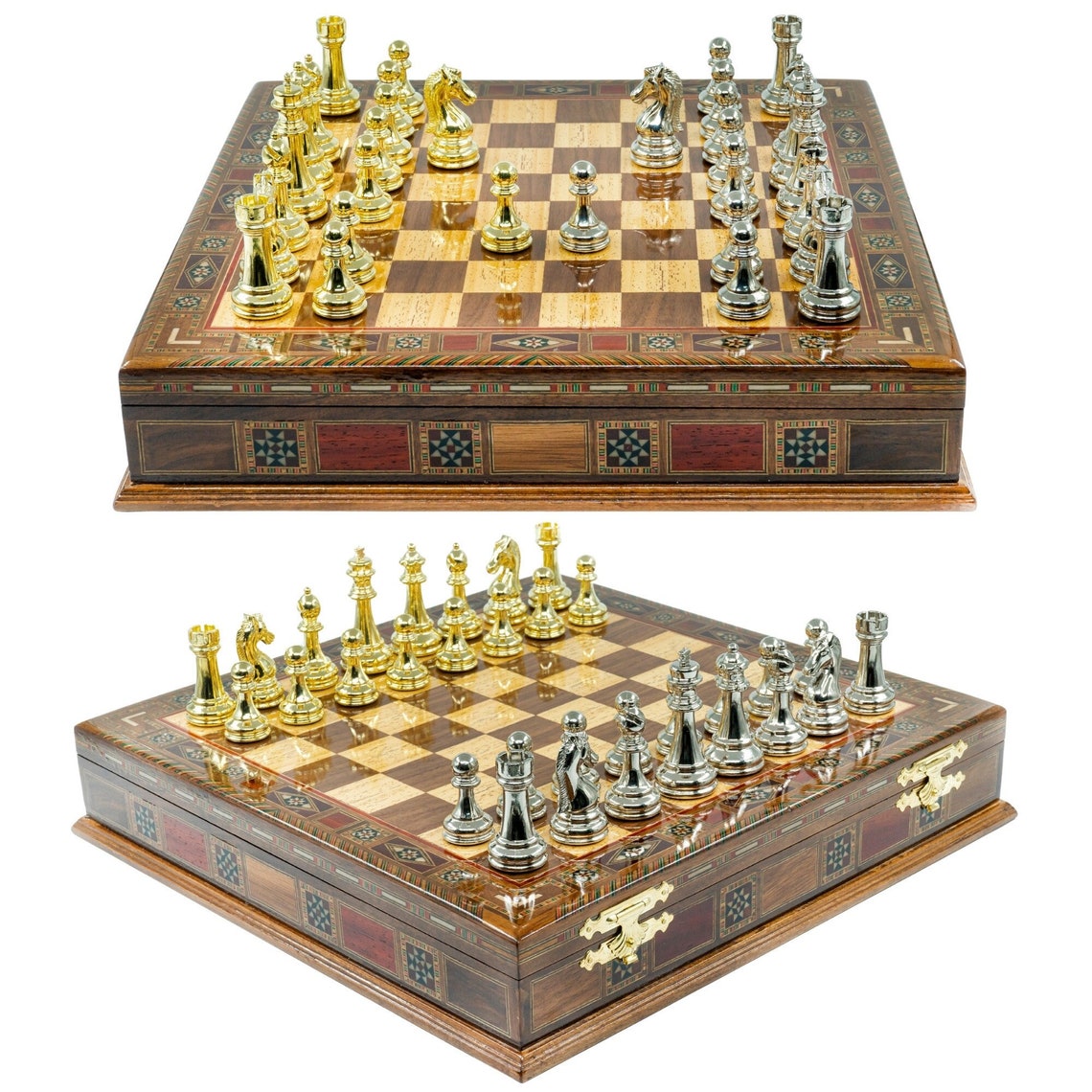 Personalised Storage Chess Board 38CM (15"), Storage Chess Set ...