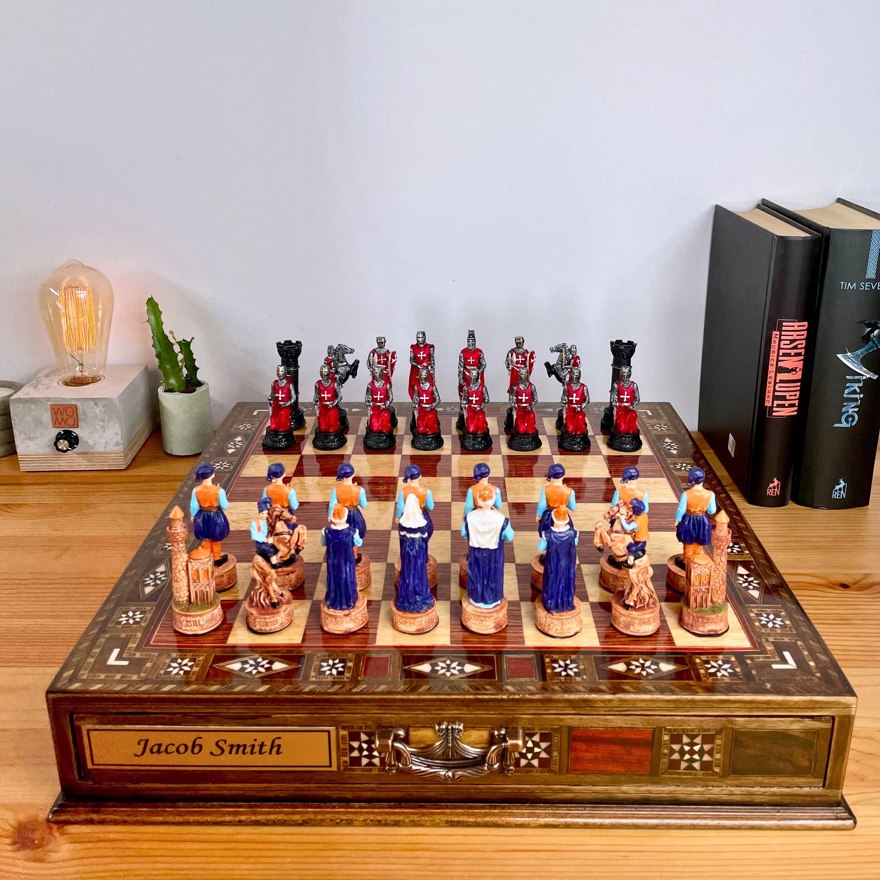Personalized Themed Chess Set With Drawer 38cm-15" | Premium Medieval ...