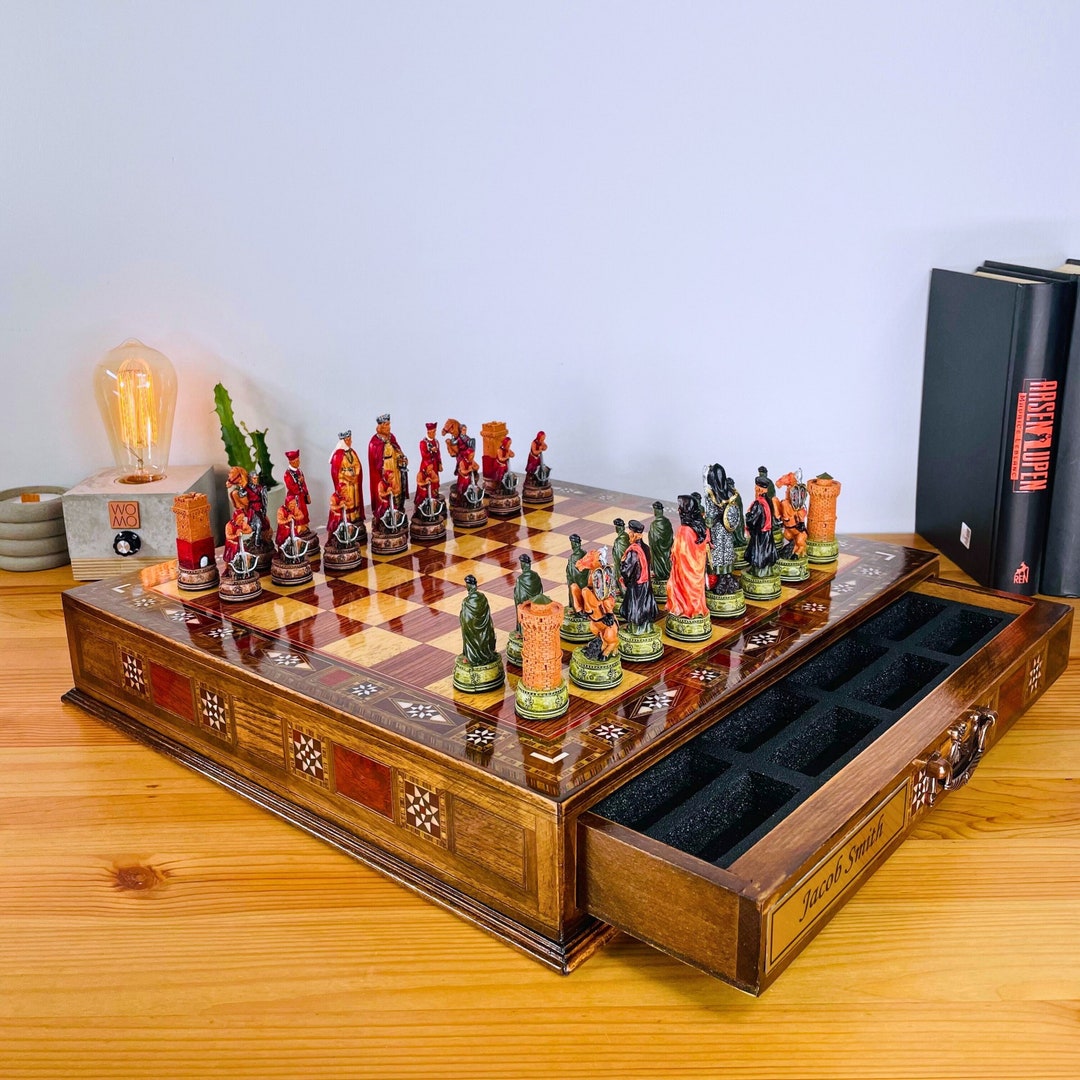 Luxury Personalised Themed Chess Set With Drawer 38cm-15" | Premium ...