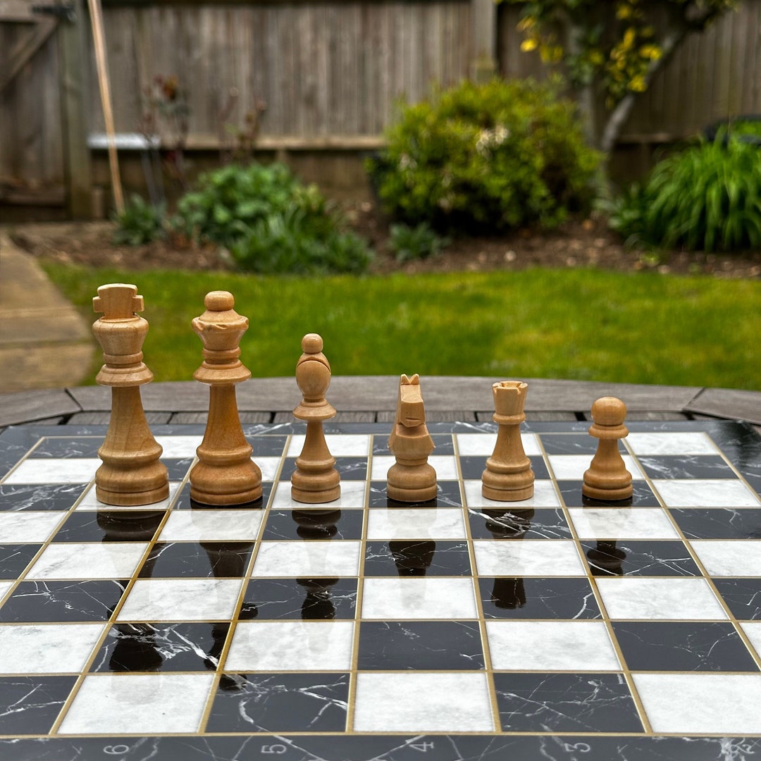 Wooden Chess Board 37x37cm (15x15") | Walnut, Marble, Mosaic Patterns ...