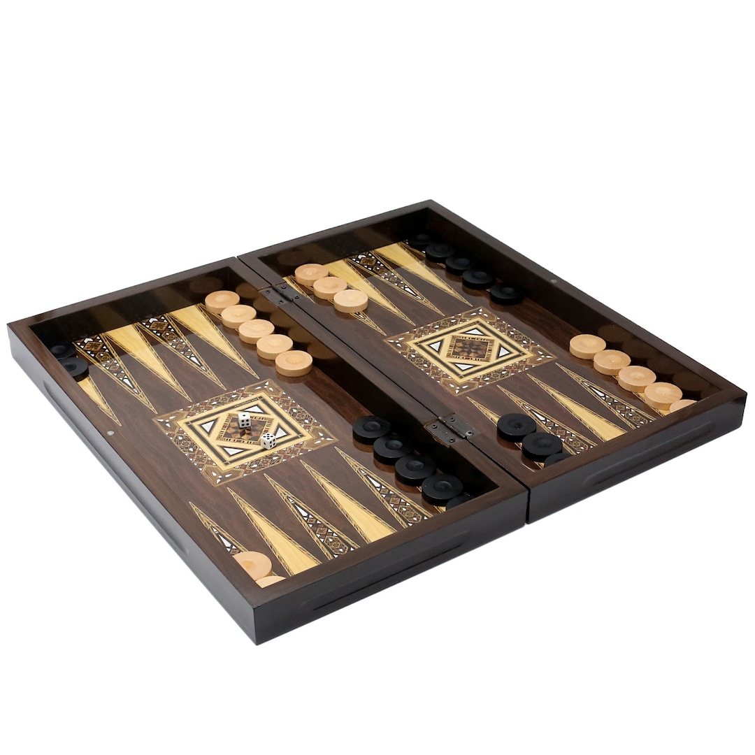Wooden Backgammon Set | Wooden Storage Chess Set W/ Checkers and Chess ...