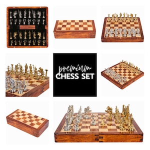 Custom Mythology Metal Chess Set With Storage 25cm-10" | Personalised ...