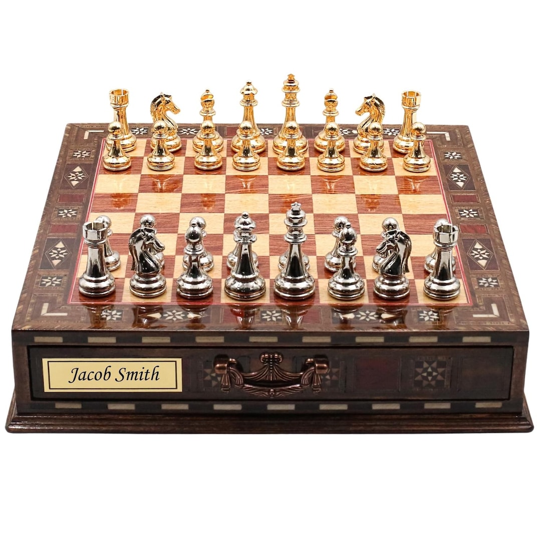 Hand-carved Solid Wood Chess Board With Handmade Die Cast Staunton ...