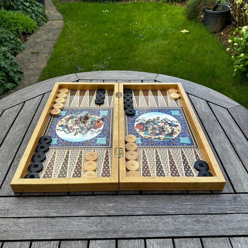 Personalized Oriental Look Backgammon & Storage Chess Board Set - 3in1 ...