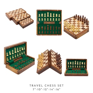 Magnetic Foldable Chess Set With Customised Brass Metal Plate | Solid ...