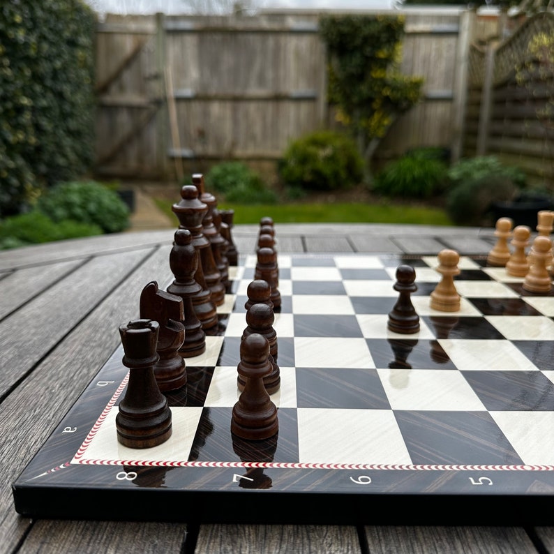 Wooden Chess Board W/ Engraving | Solid Wood Chess Pieces | Customized ...