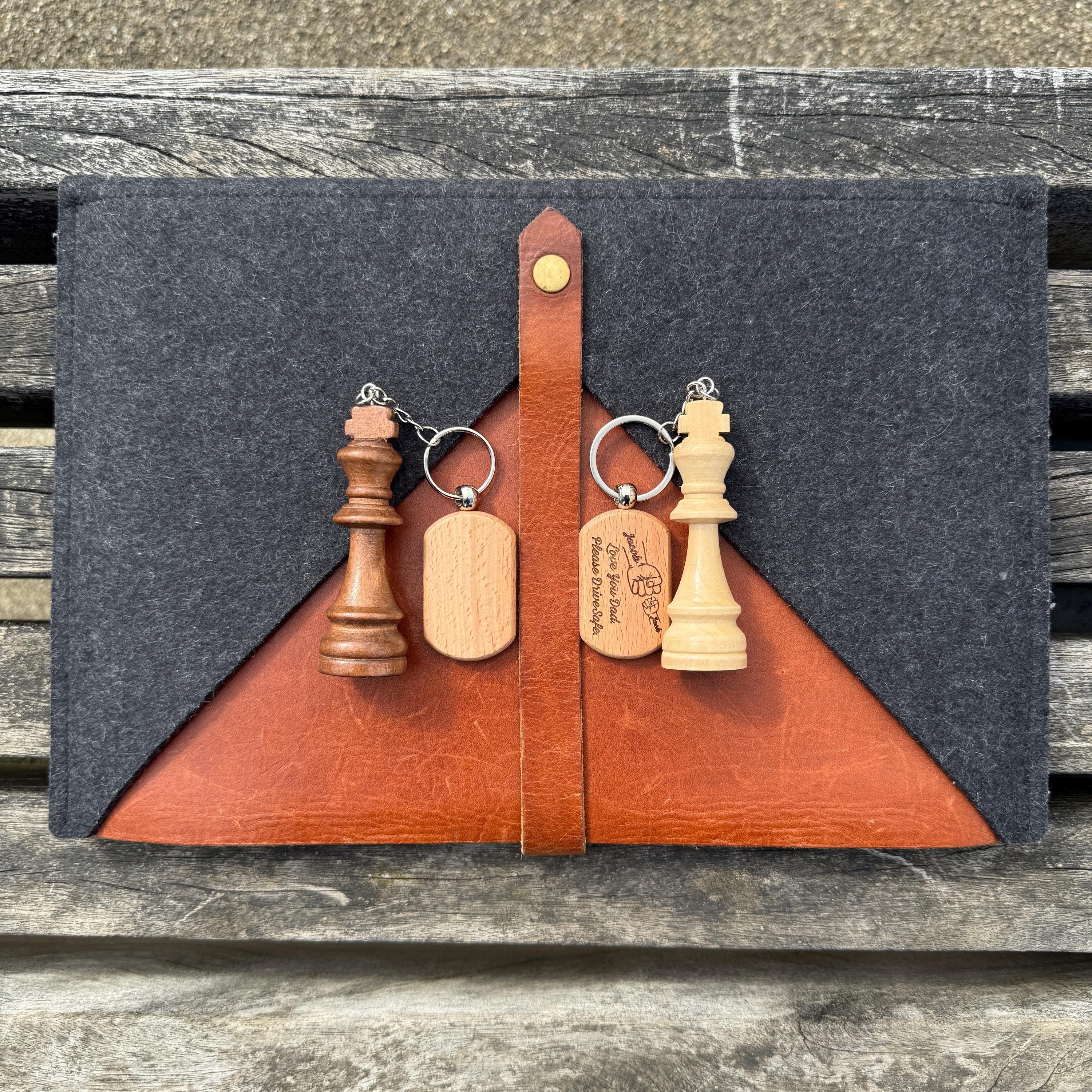 Custom Chess Piece Keychain – Solid Wood King, Queen & More With ...