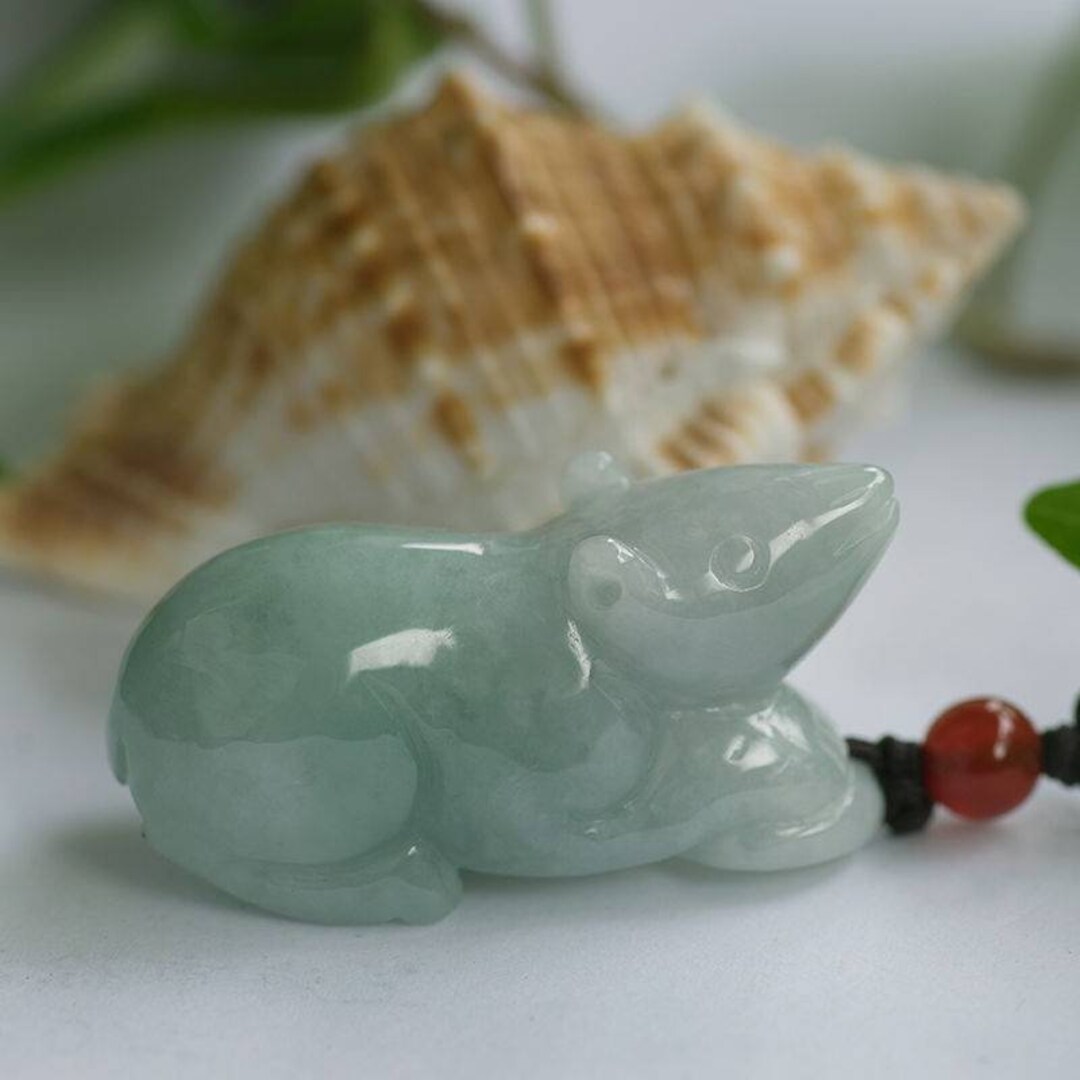 Natural Burma Jade Rat Zodiac Pendent Natural Gemstone Necklace Emerald ...