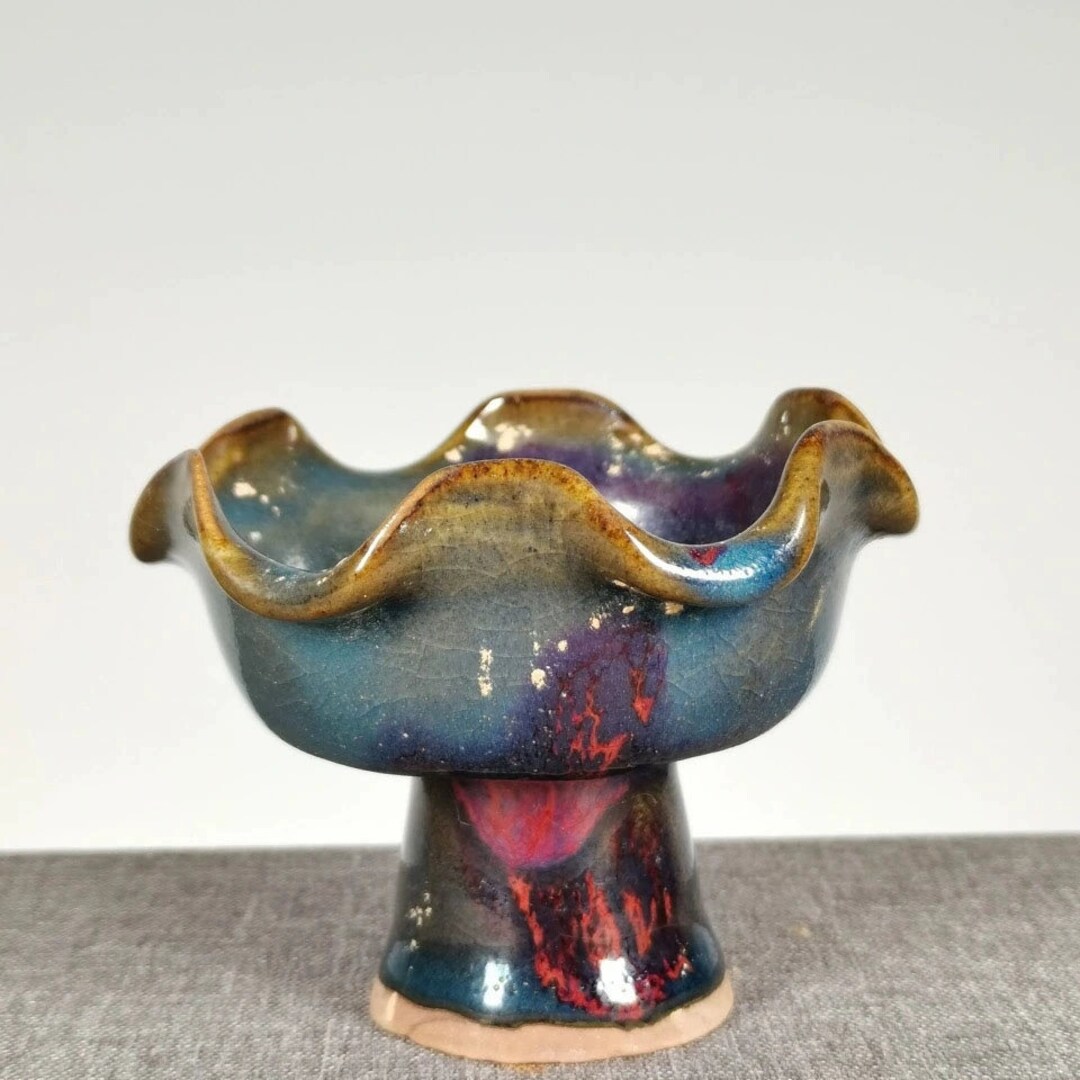 Chinese Antique Porcelain Stem Cup,chinese Song Dynasty Jun Ware ...