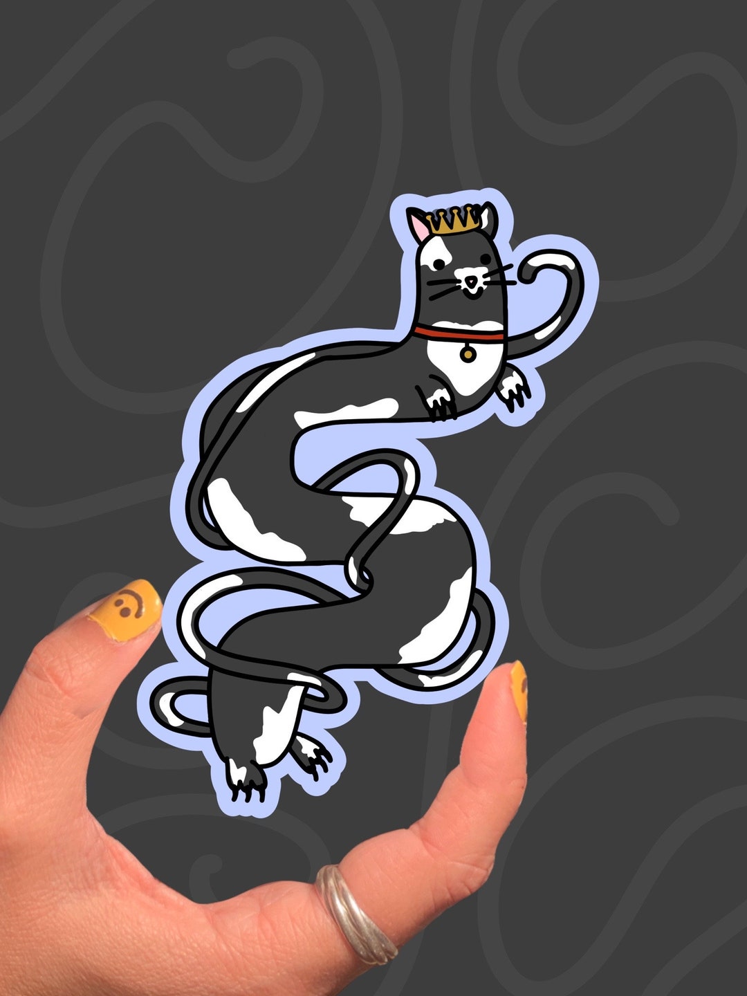 Wiggly Kitty Sticker - Etsy