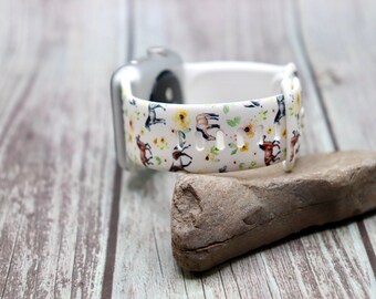 Wildflower Print Watch Band Compatible With Apple Watch 38/40/41 42/44 ...