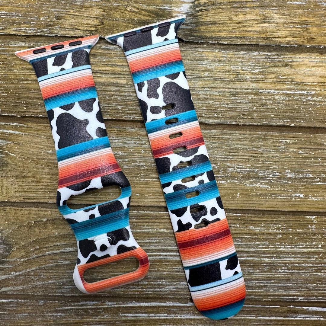 Western Serape Cow Print Apple Watch Band 40mm, Boho Iwatch Band 38mm ...