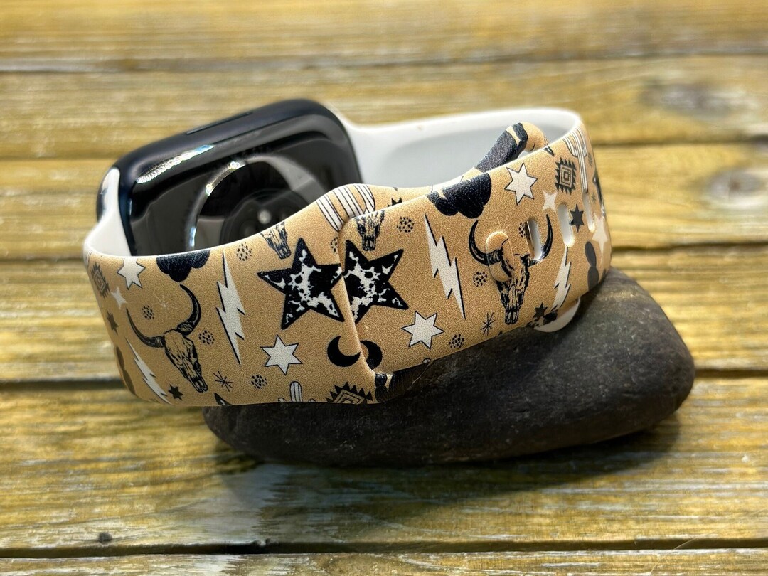Cowhide Bullhorn Apple Watch Band 41mm, Western Apple Watch Strap 40mm ...