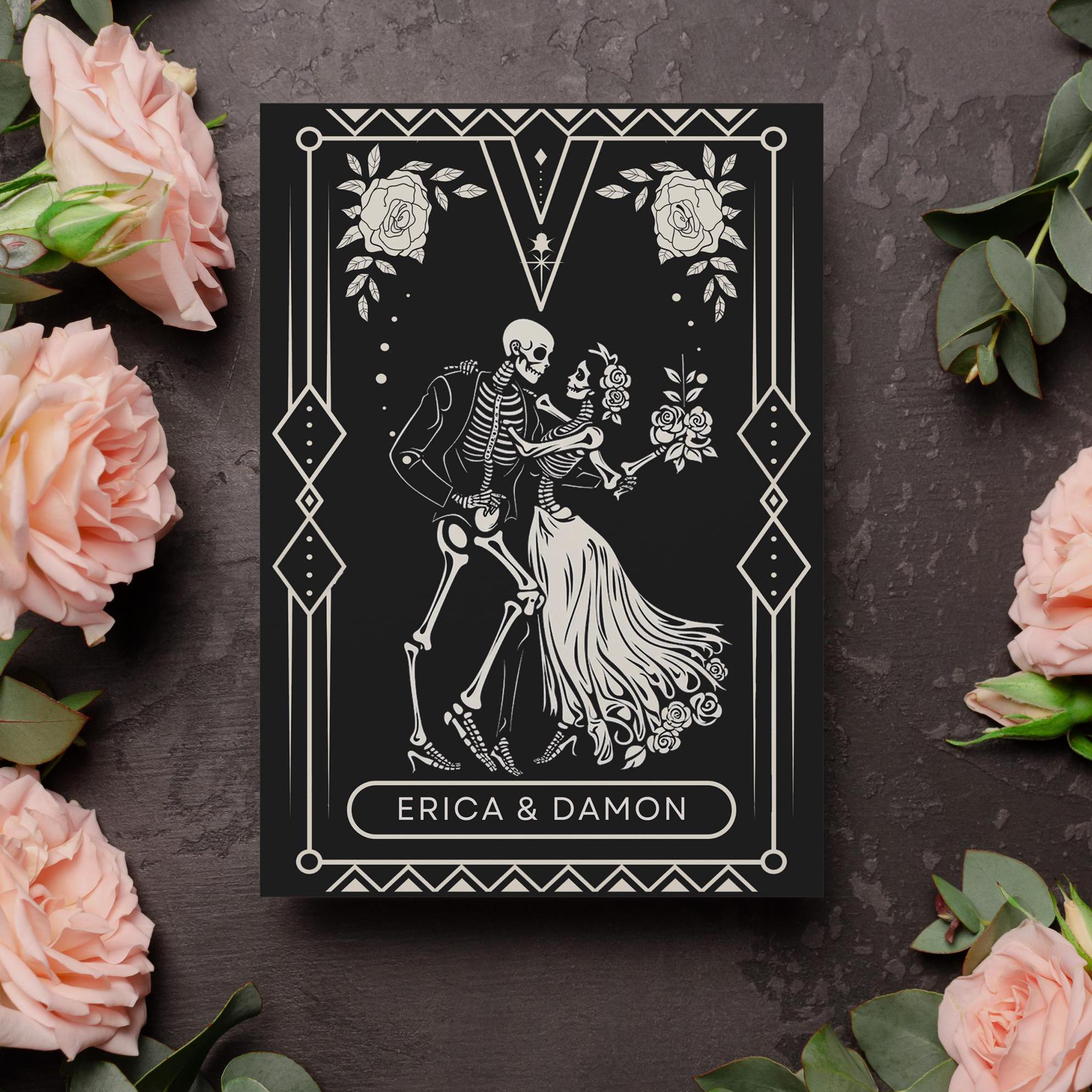 Bespoke Gothic Tarot Card Wedding Invitation Template, Custom ...