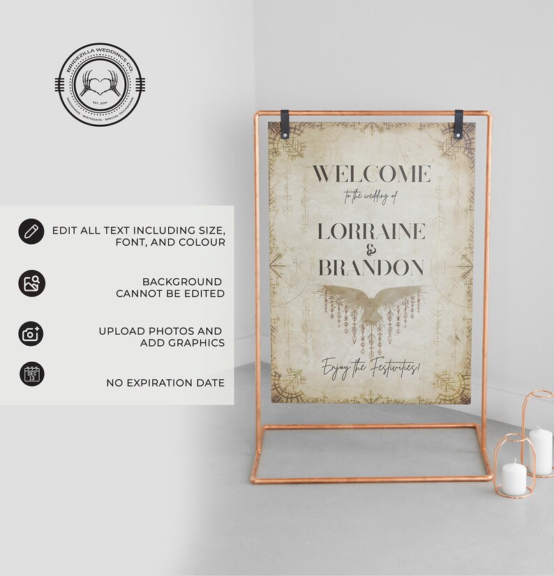 Custom Viking Wedding Welcome Sign Template | Design Custom ...