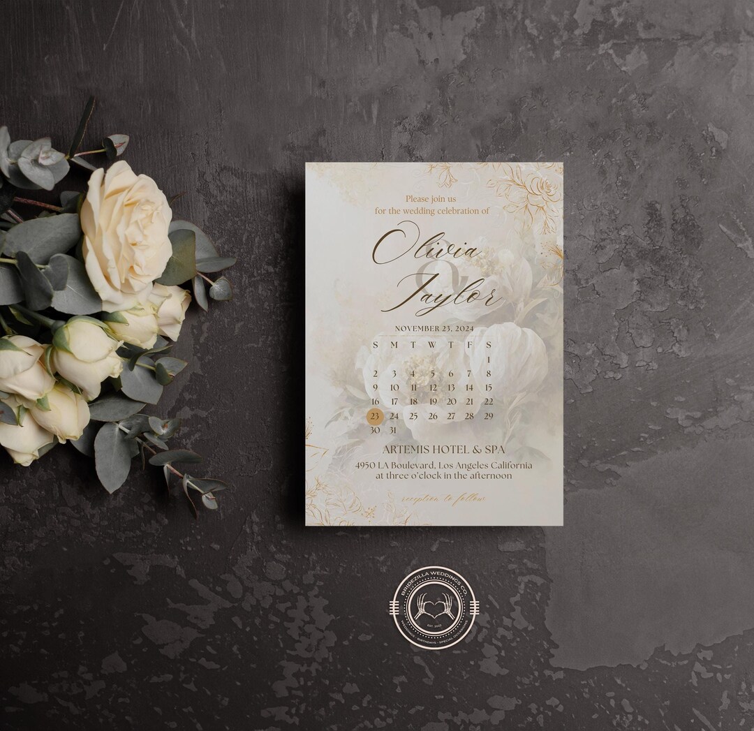 Unique Luxury Wedding Invitation, Rustic Roses, Custom Invitation ...