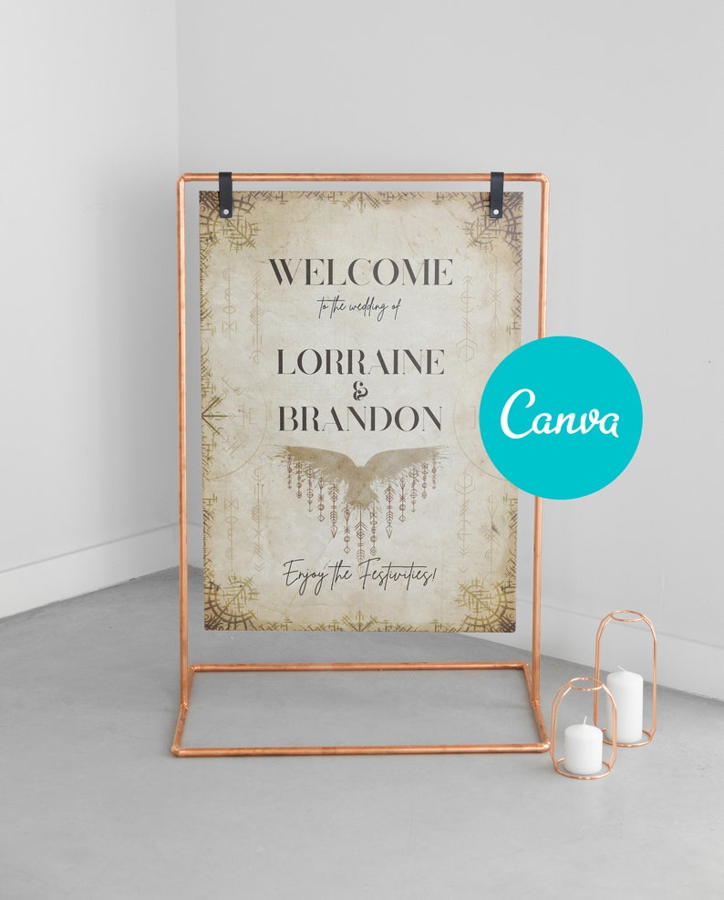 Custom Viking Wedding Welcome Sign Template | Design Custom ...