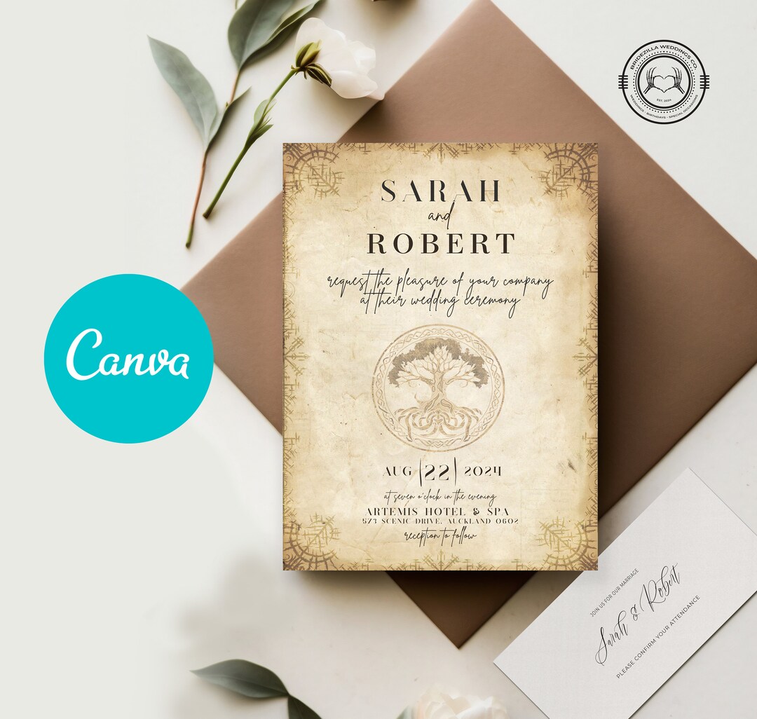 Unique Viking Wedding Invite, Custom Norse Wedding Invitation, Thor ...