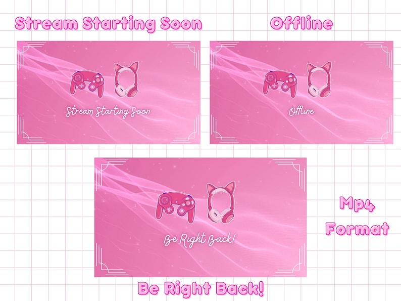ANIMATED Pink Twitch Stream Package | Twitch Overlay | Animated Screens ...