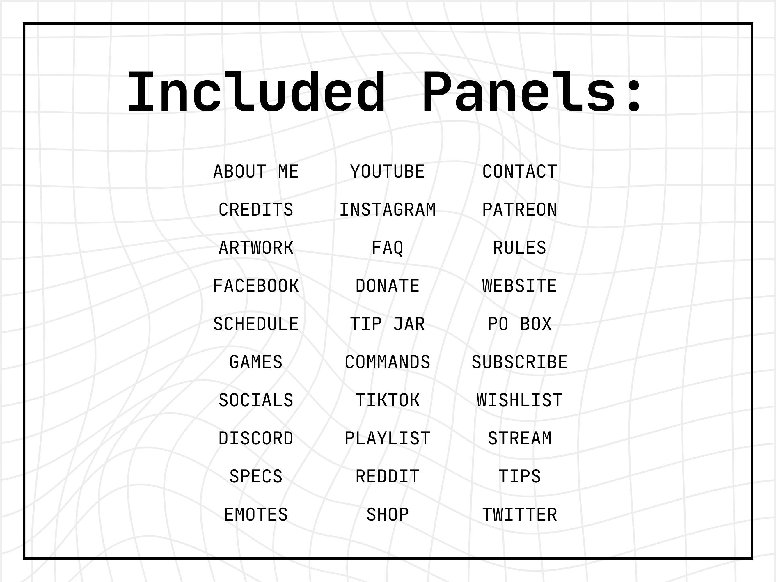 30 Minimalist Twitch Panels Kit Cozy Lofi Streamer Assets Black and ...