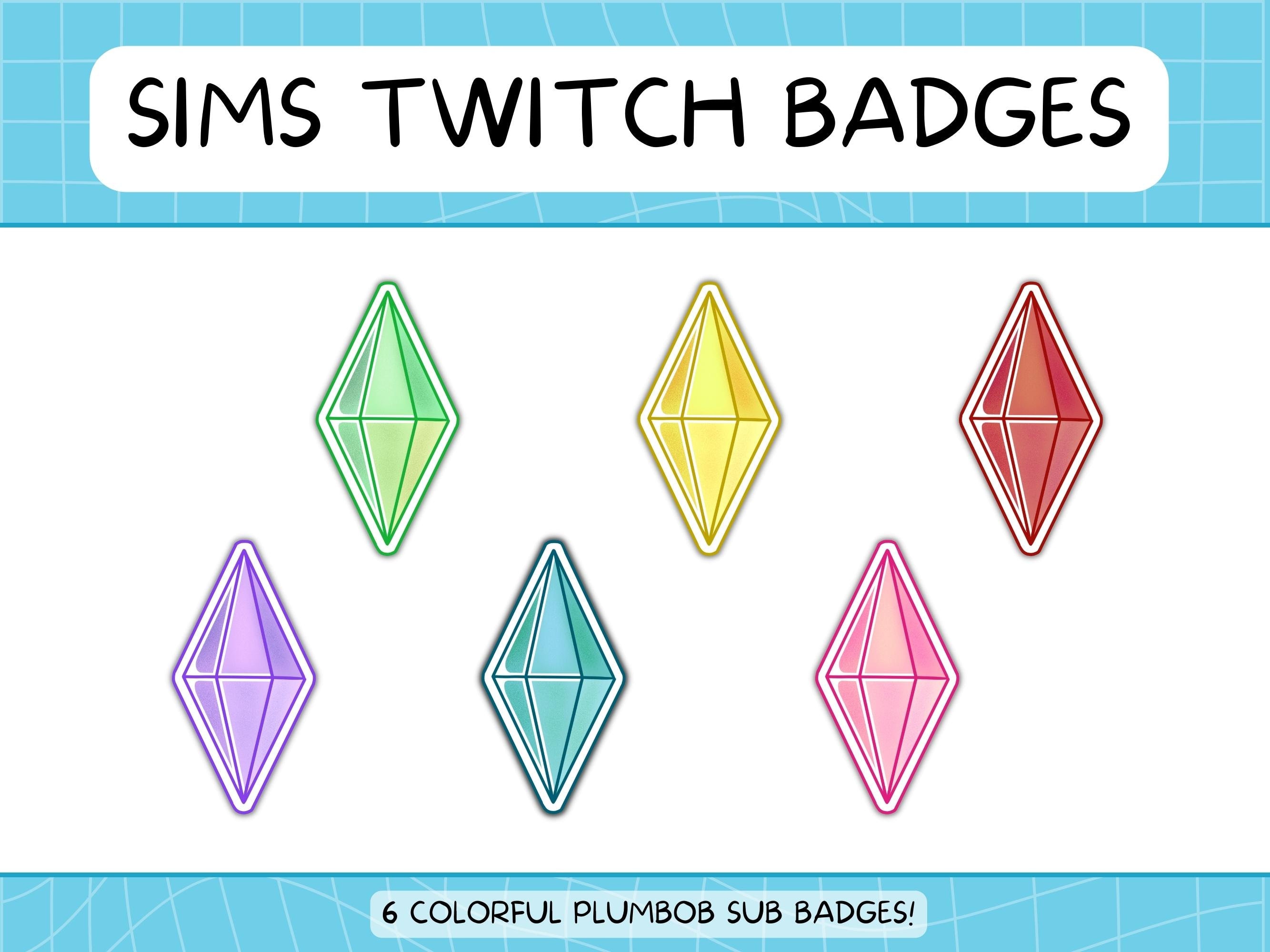 Sims Themed Twitch Badges Plumbob Sub Badges Cute Sims Etsy