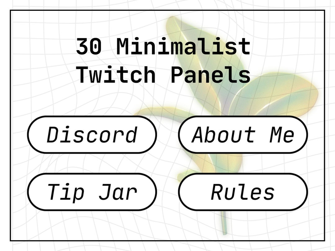 30 Minimalist Twitch Panels Kit Cozy Lofi Streamer Assets Black and ...