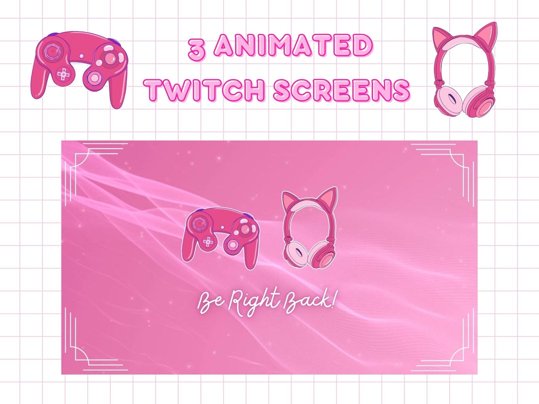 ANIMATED Pink Twitch Stream Package | Twitch Overlay | Animated Screens ...