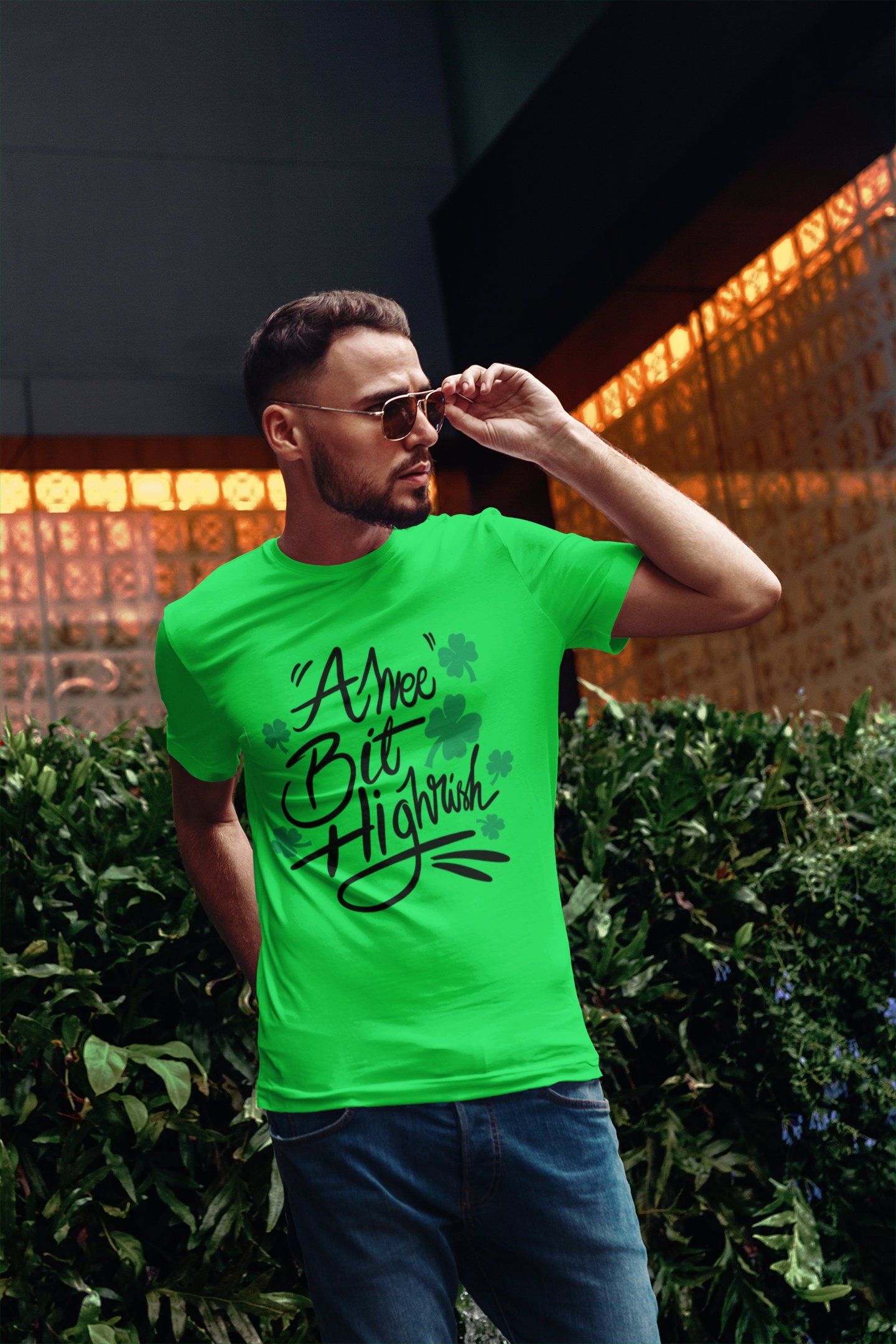 Funny Weed Svg A Wee Bit Highrish Svg St Patricks Day Svg - Etsy