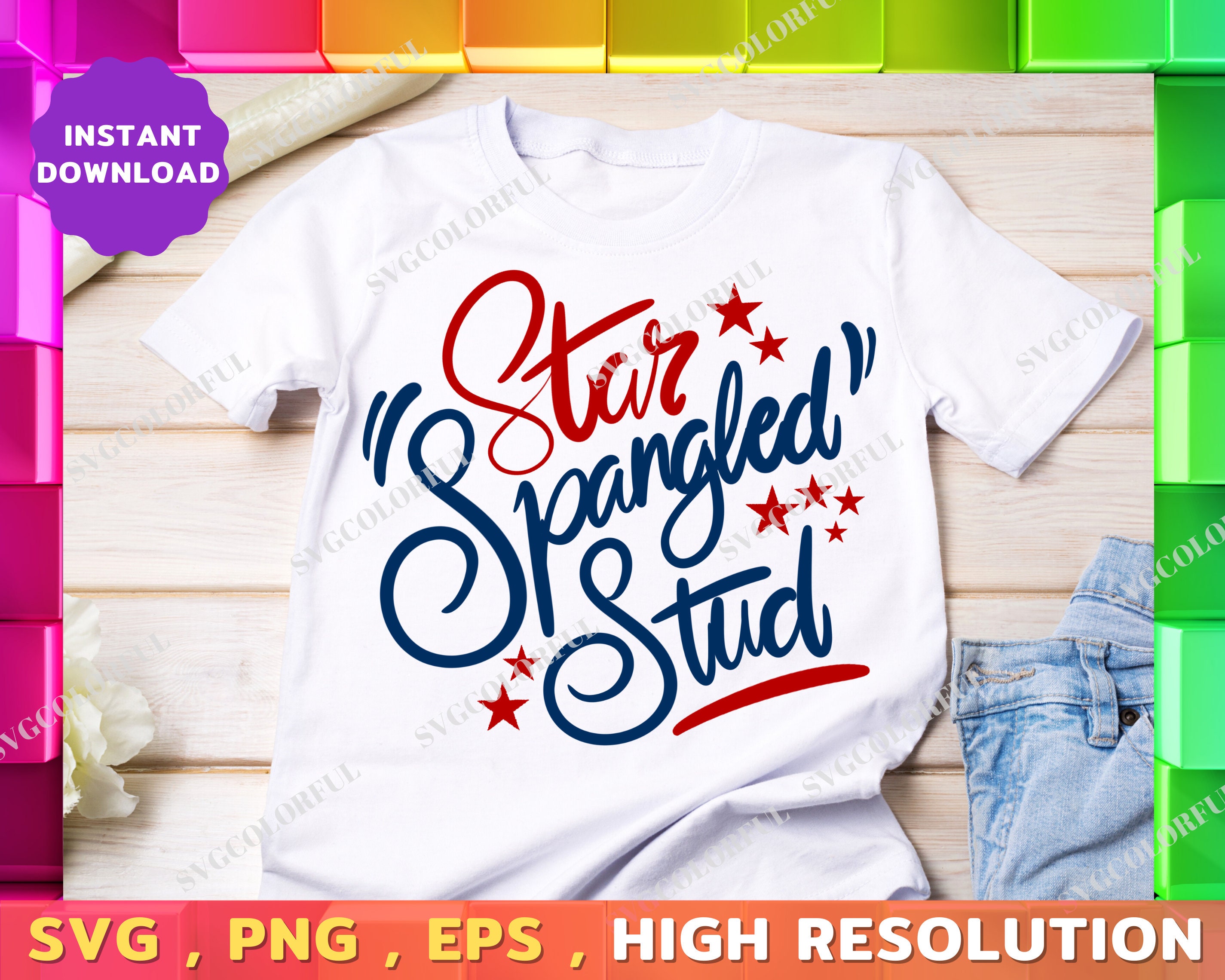 Baby Boy 4th of July Svg Star Spangled Stud Svg Patriotic | Etsy