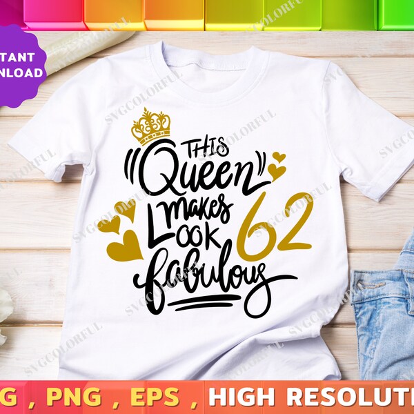 62 Birthday Svg - Etsy