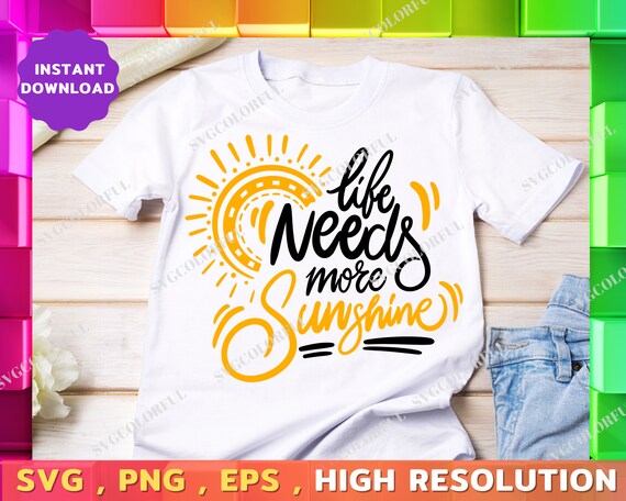 Summer Svg Life Needs More Sunshine Svg Inspirational | Etsy