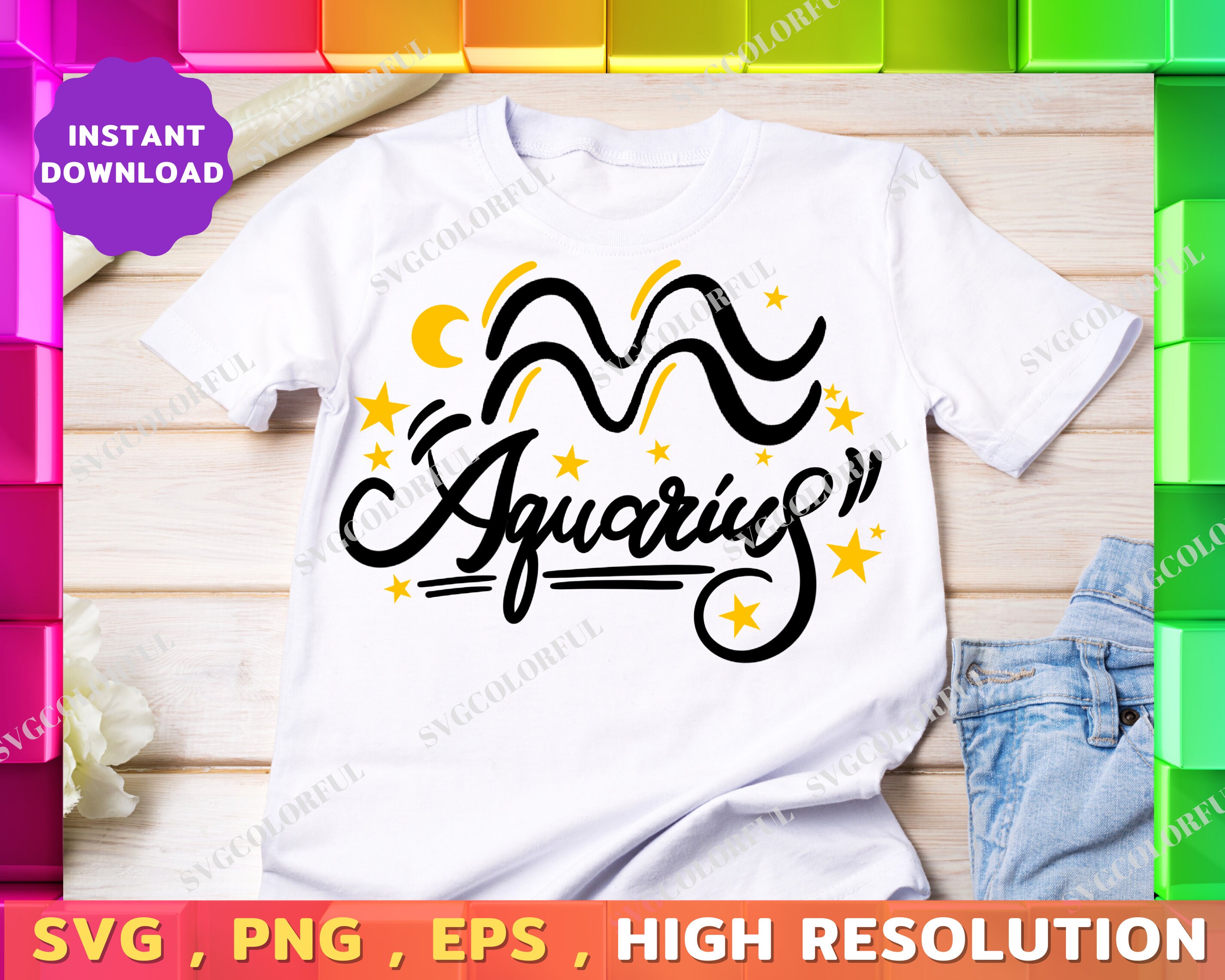 Aquarius Gifts Svg Aquarius Sign Svg February Birthday | Etsy