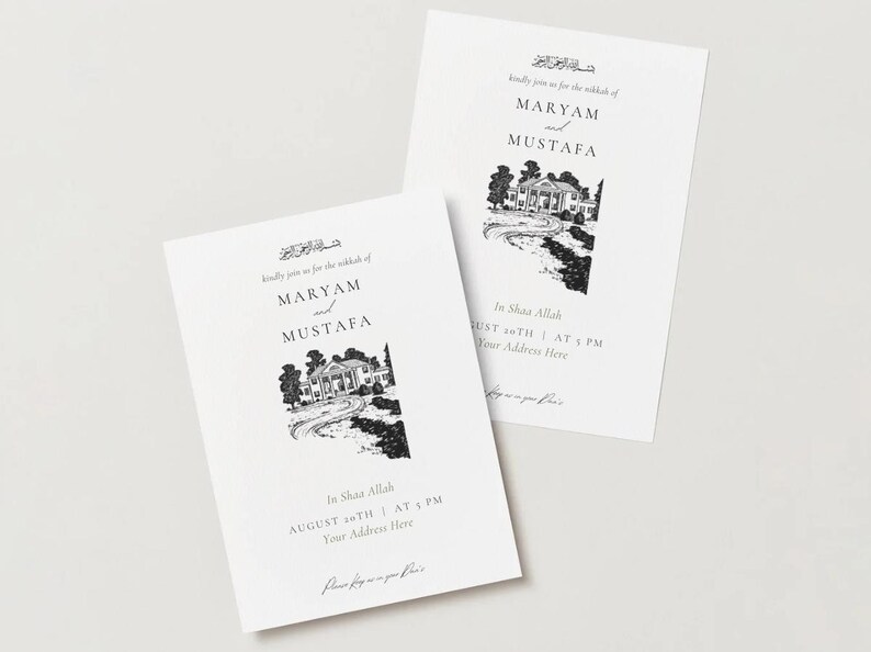 Editable Digital Nikah Invitation | Islamic Wedding Card Canva Template ...