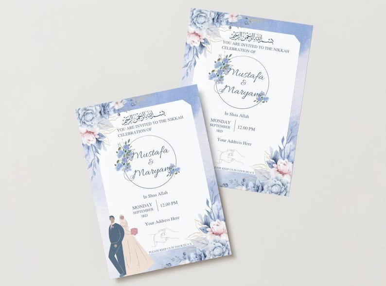 Nikkah Digital Invitation | Muslim Wedding E-invite | Islamic Wedding ...