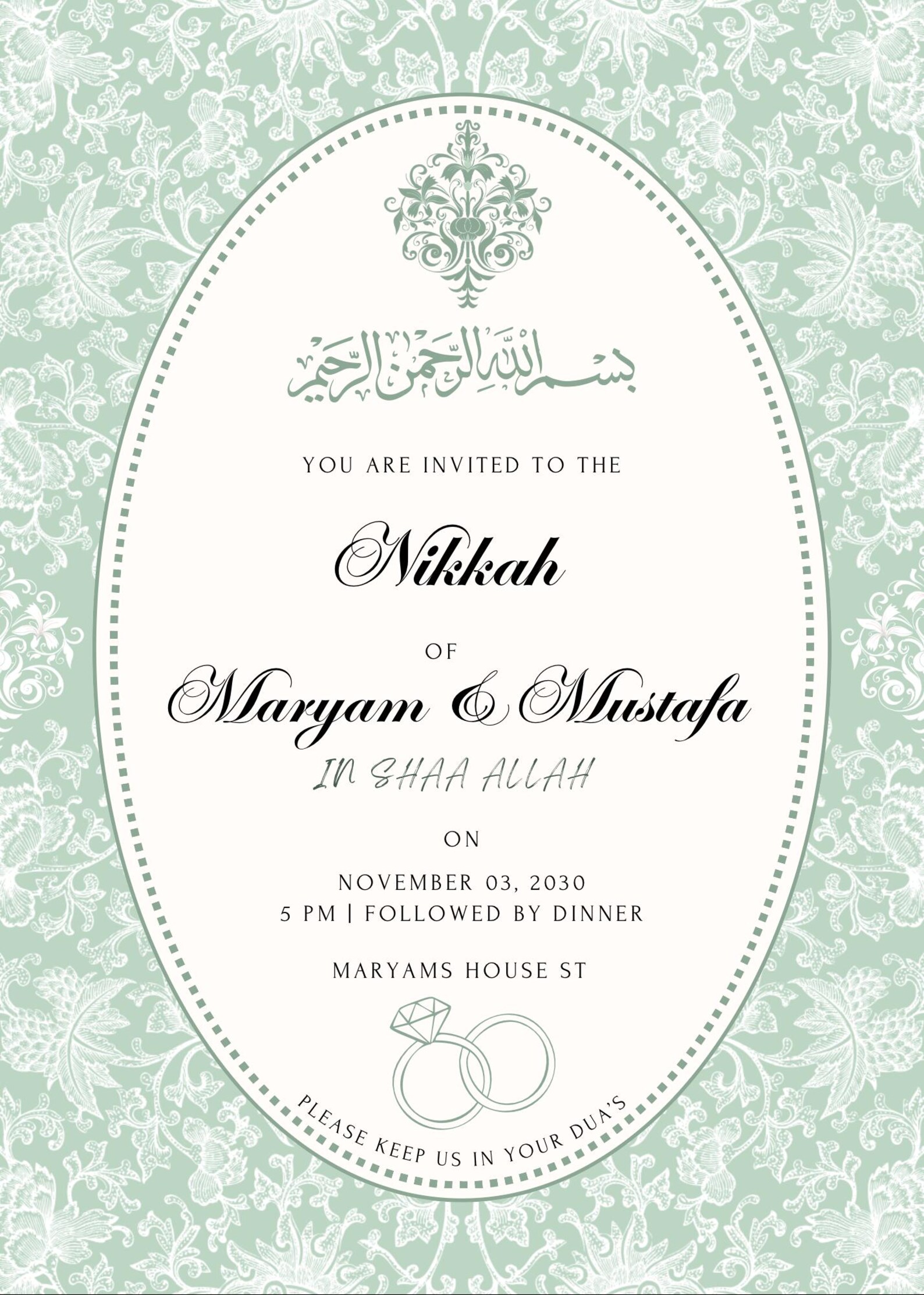 Timeless Nikkah Invitation | Elegant Islamic Wedding E-card | Muslim ...