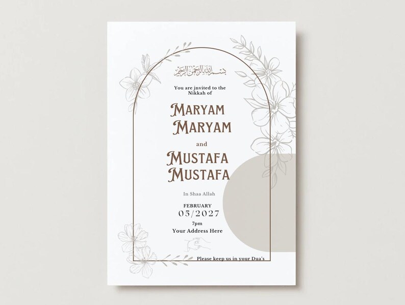 Nikkah Digital Invitation | Muslim Wedding E-invite | Islamic Wedding ...