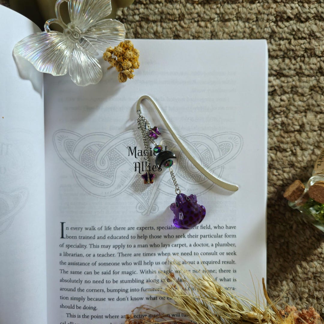 Frog Bookmark: Moonlit Leap, Handmade Cottagecore Charm - Etsy