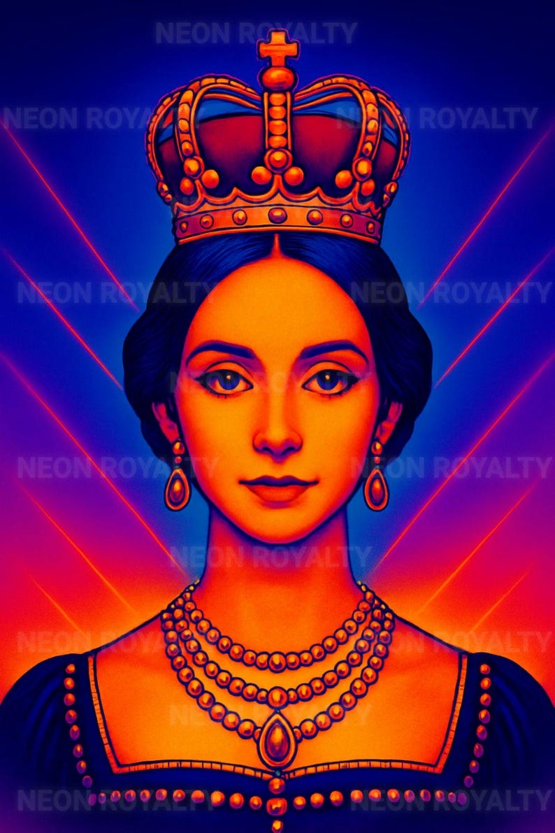 Young Queen Victoria Neon Portrait – Empress of Empire (digital Art ...