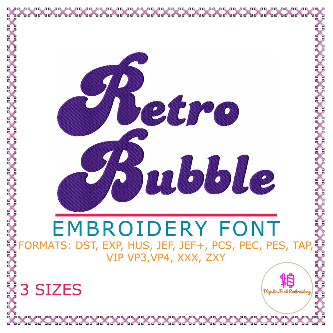 Retro Bubble Embroidery Font Machine Embroidery Fonts 3 - Etsy Australia