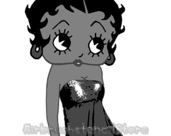 Betty Boop Stencil Etsy
