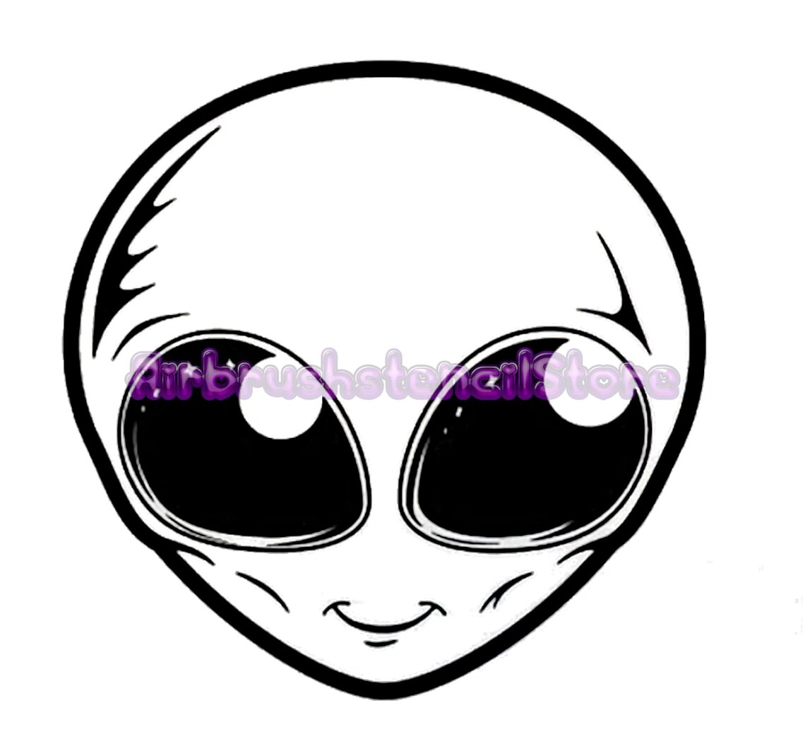 Alien Head Airbrush Art Stencil Available in 2 Sizes Mylar Ships ...