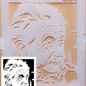 Old Man Stencil Airbrush Art Stencil Artists Old Man Template Available ...